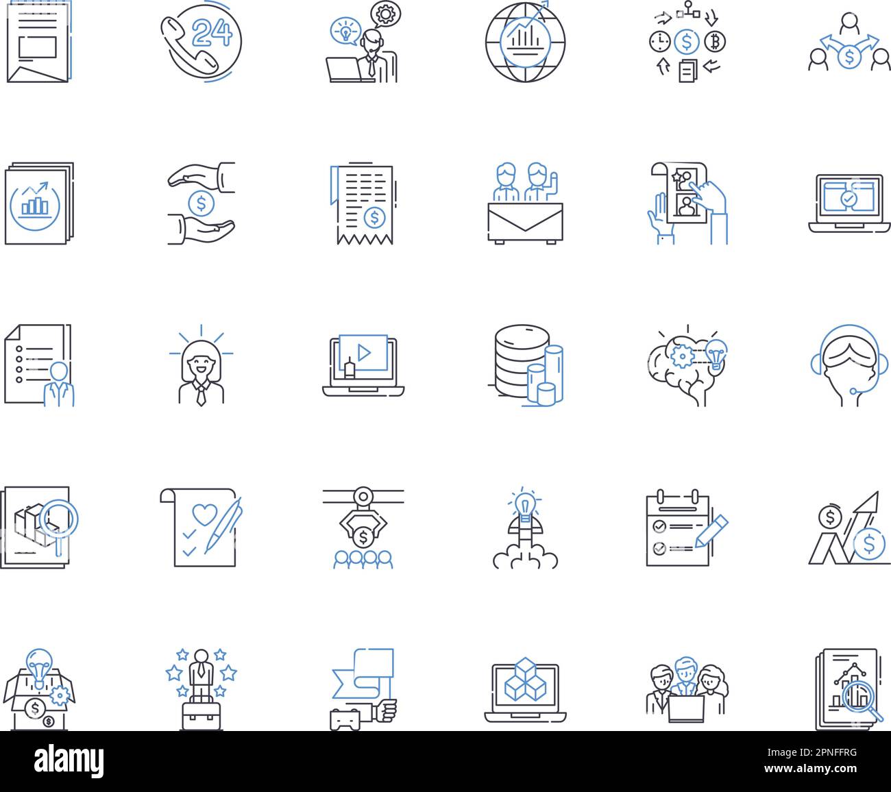 Capital returns line icons collection. Profitability, Investing ...