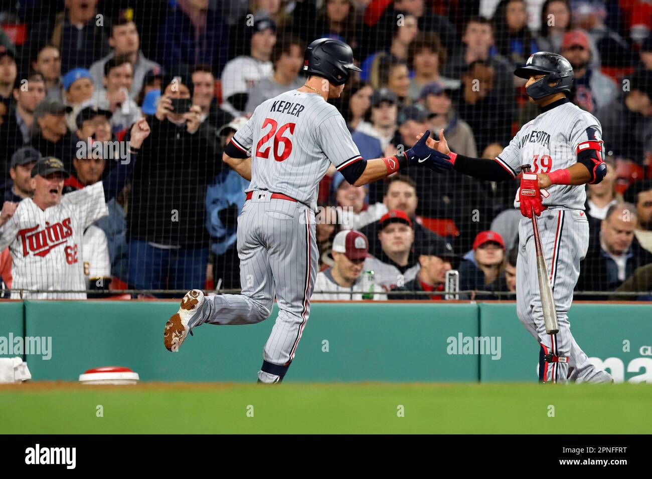 Minnesota Twins' Max Kepler (26) celebrates his solo home run with ...