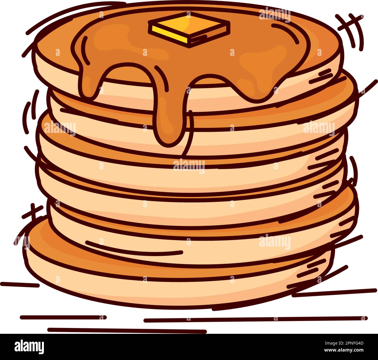 Isolated colored retro pancakes sketch image Vector Stock Vector Image ...