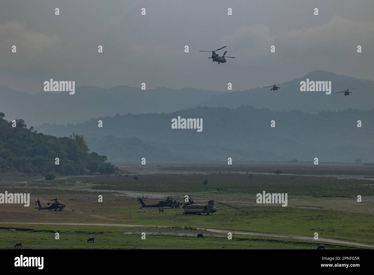 U.S. Army aircraft take flight during Balikatan 23 at Colonel Ernesto P ...