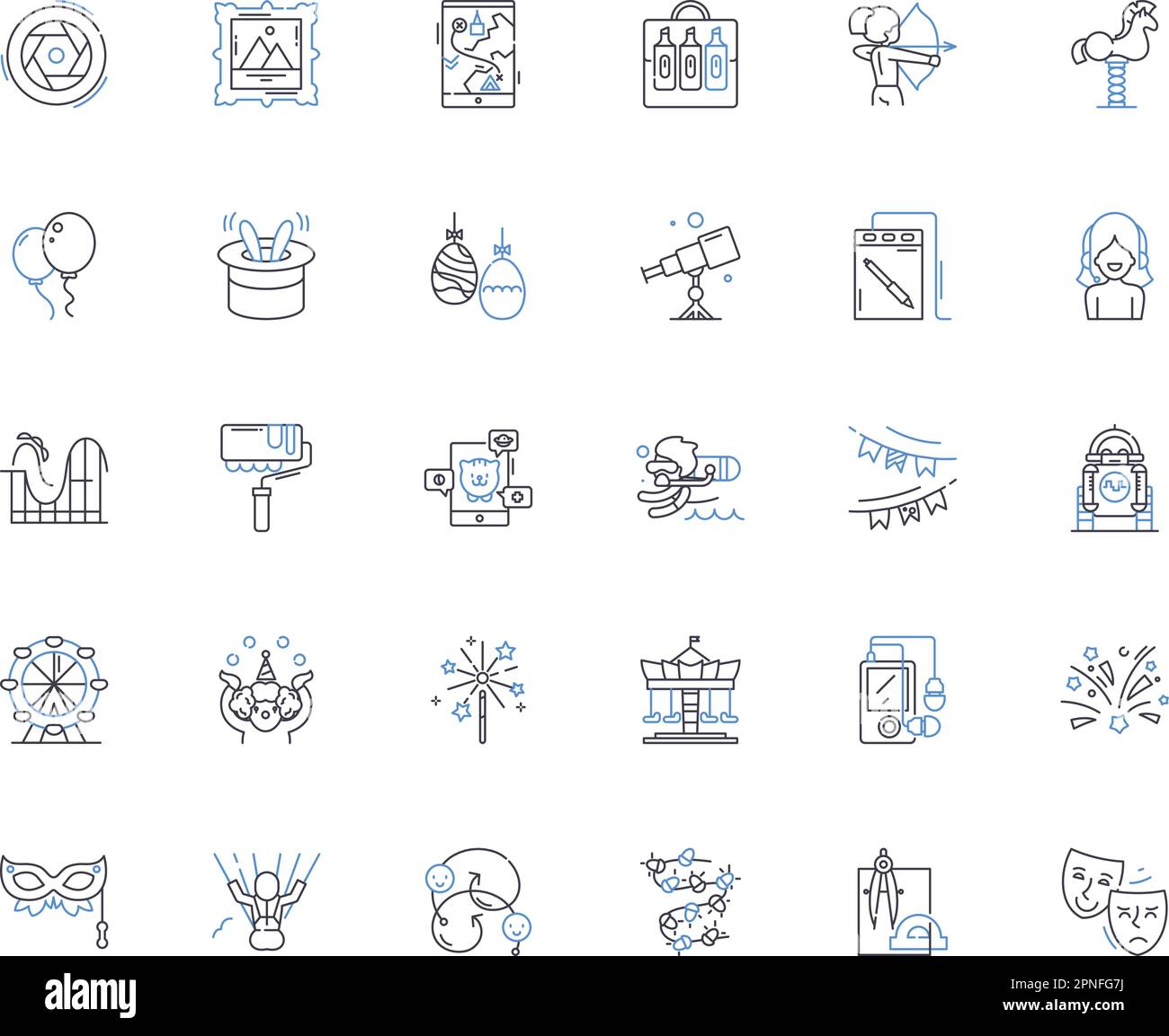 Enjoyment line icons collection. Pleasure, Fun, Delight, Happiness ...