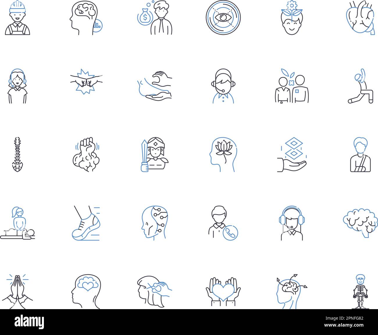 Political power line icons collection. Authority, Leadership ...