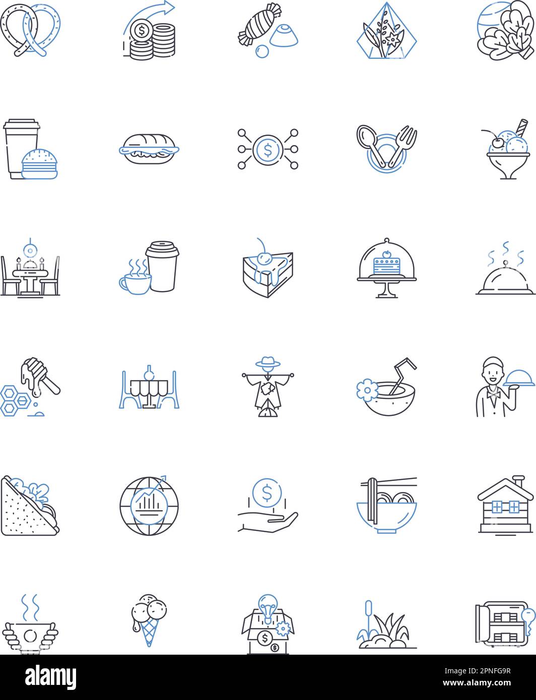 Savory Flavors line icons collection. Umami, Salty, Spicy, Tangy, Rich ...