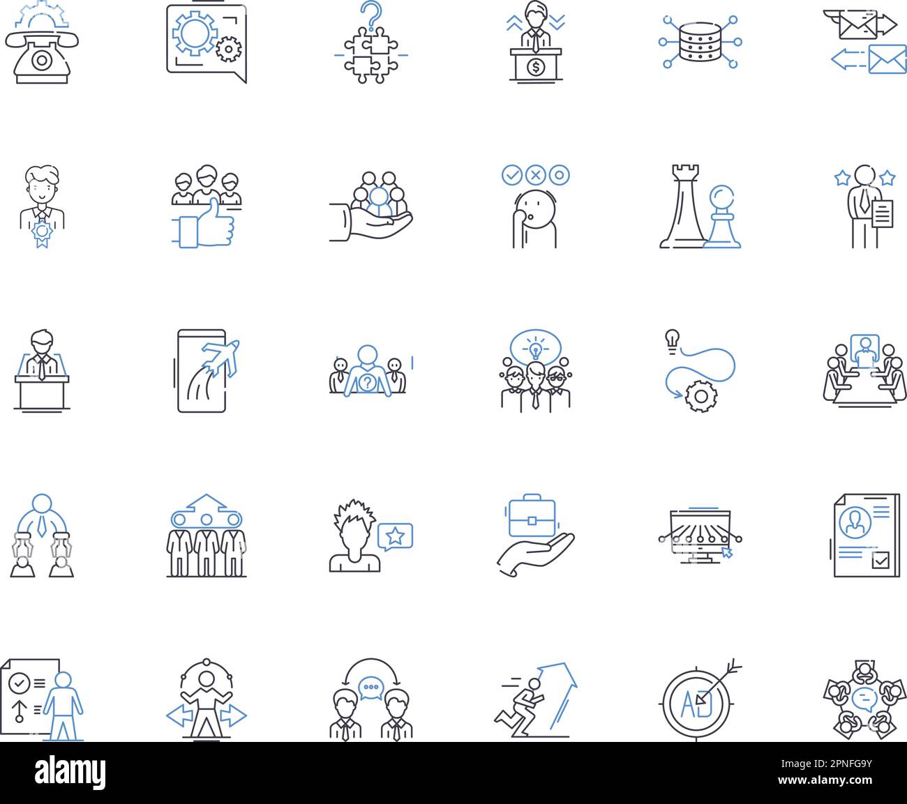 Reception desk line icons collection. Welcome, Impression, Hospitality ...