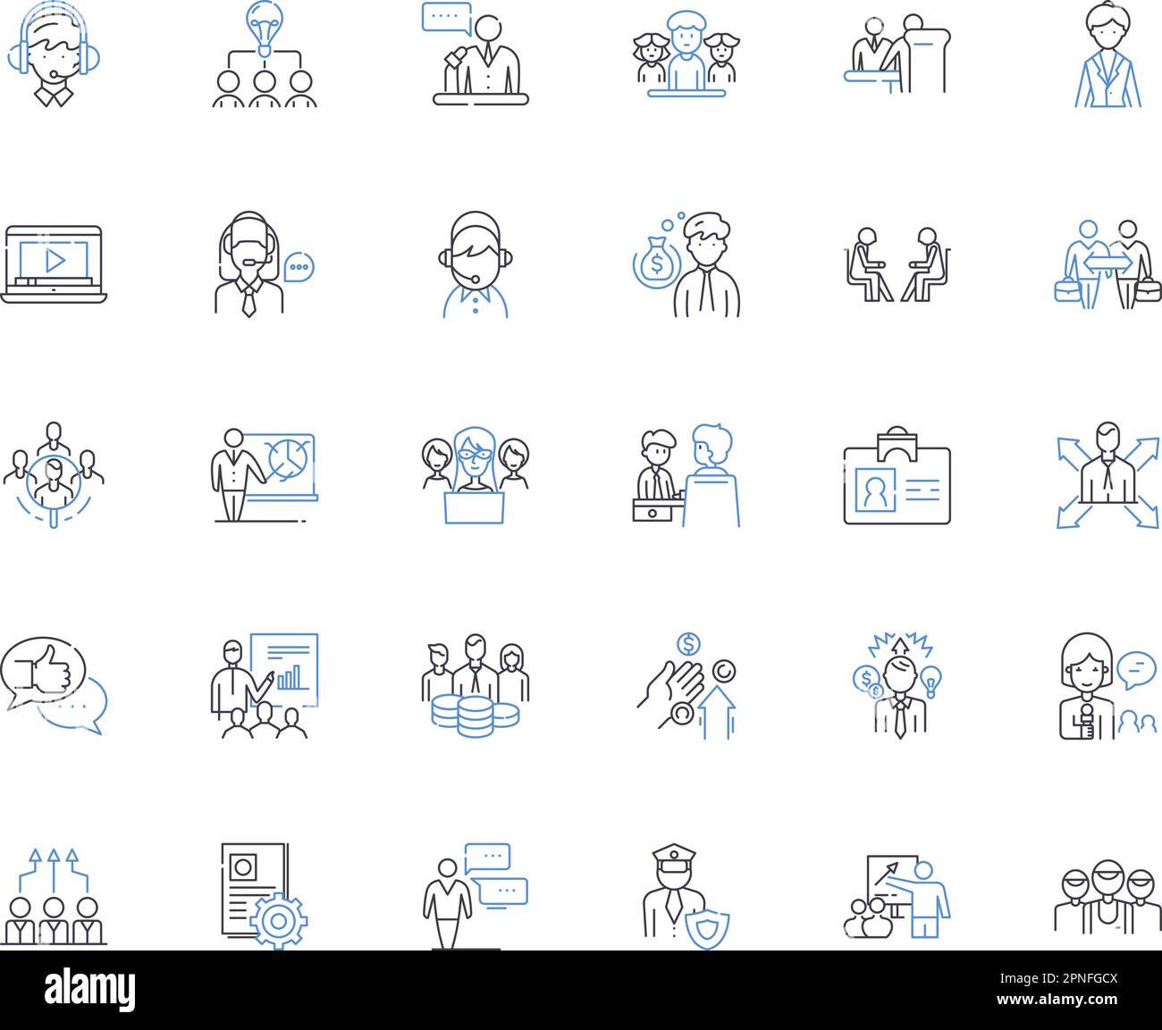 Director and employment line icons collection. Leadership, Creativity ...