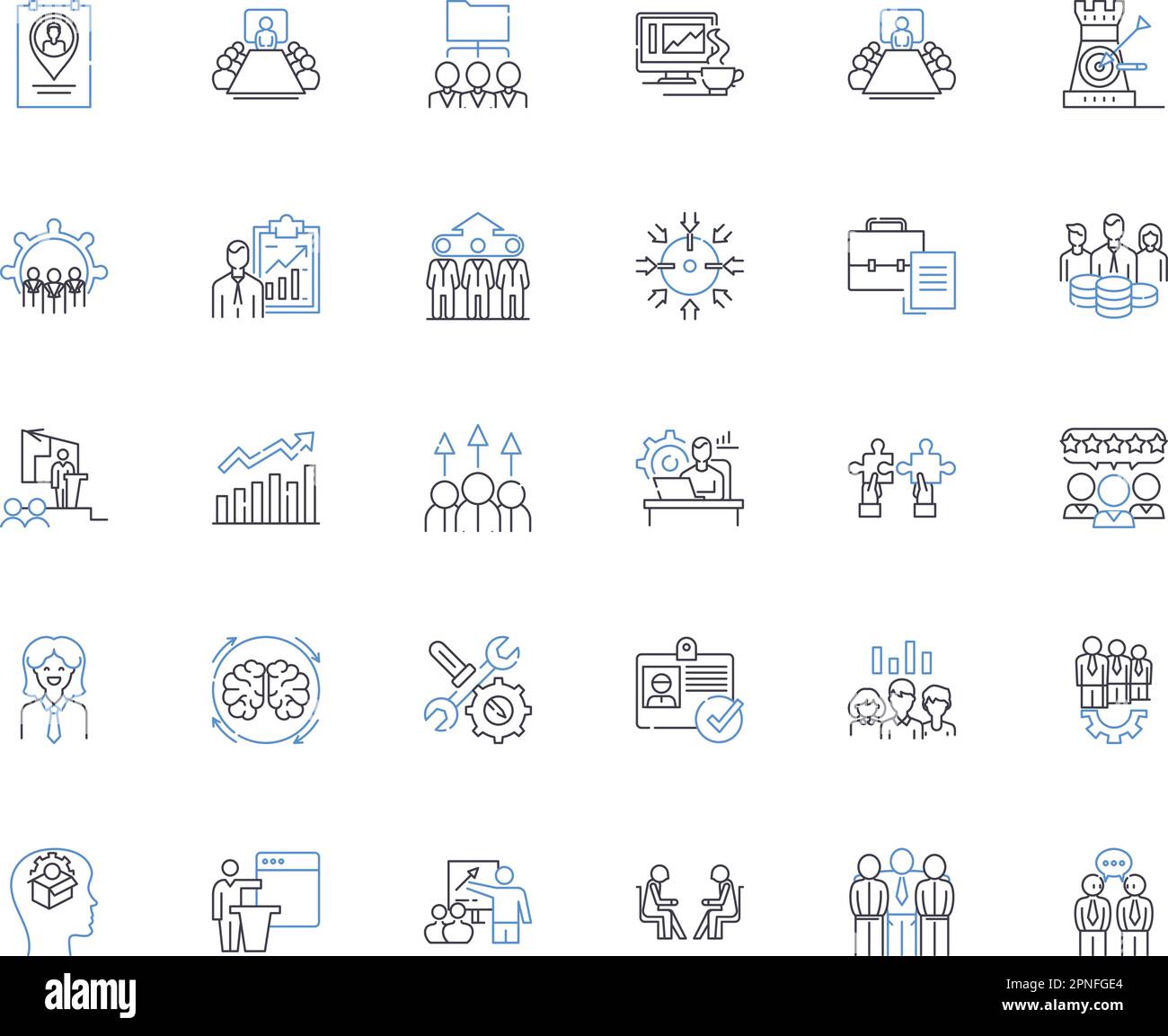 Management Team line icons collection. Leadership, Strategy ...