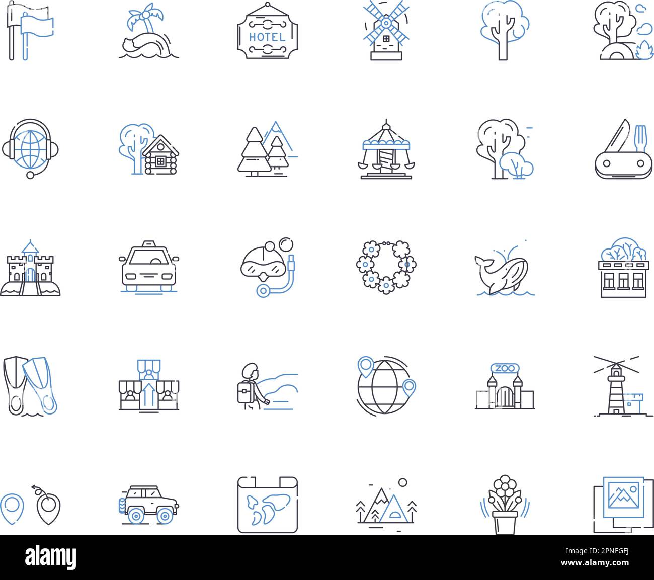 Expedition firm line icons collection. Adventure, Trekking, Exploration ...
