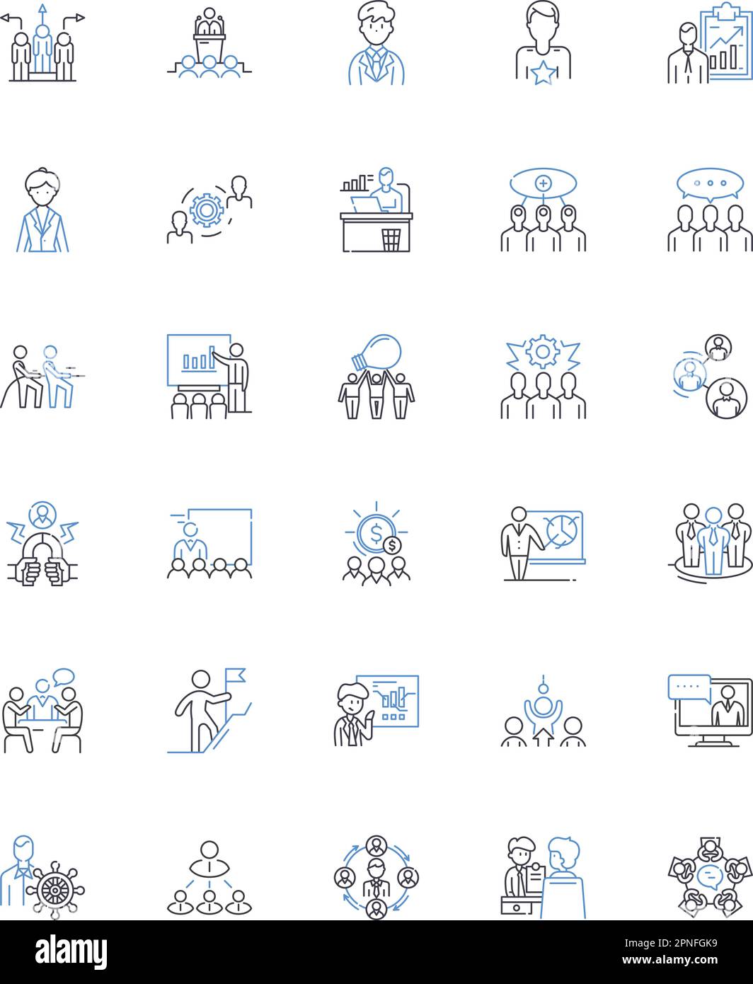 Crew members line icons collection. Teamwork, Collaboration ...