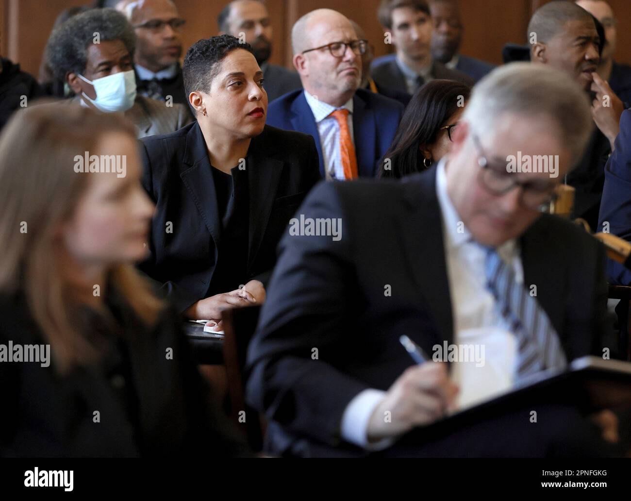 St. Louis Circuit Attorney Kim Gardner sits behind her attorneys in a ...