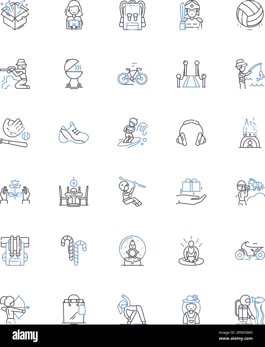 Leisure industry line icons collection. Recreation, Entertainment ...