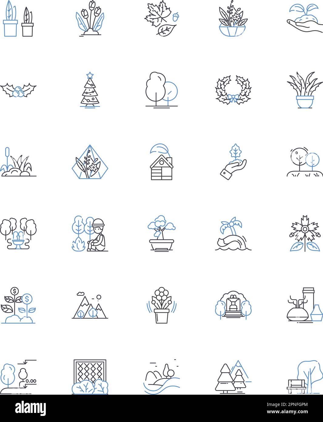 Woodland line icons collection. Forest, Trees, Wildlife, Underbrush ...