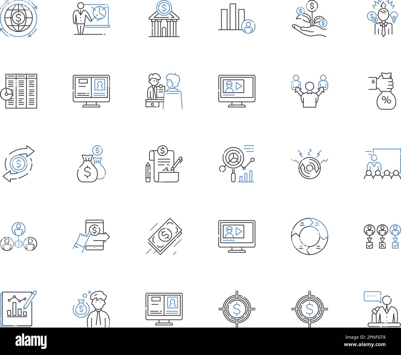 Growth funds line icons collection. Investment, Profit, Increase, Expansion, Development ...