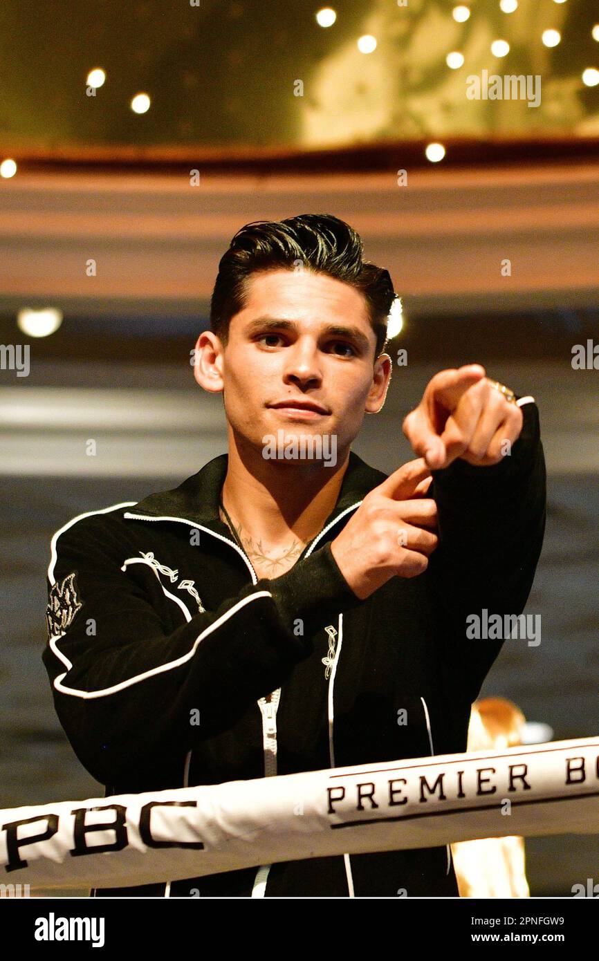 Las Vegas, NV, USA. 18th Apr, 2023. - Ryan Garcia at the Gervonta Davis ...