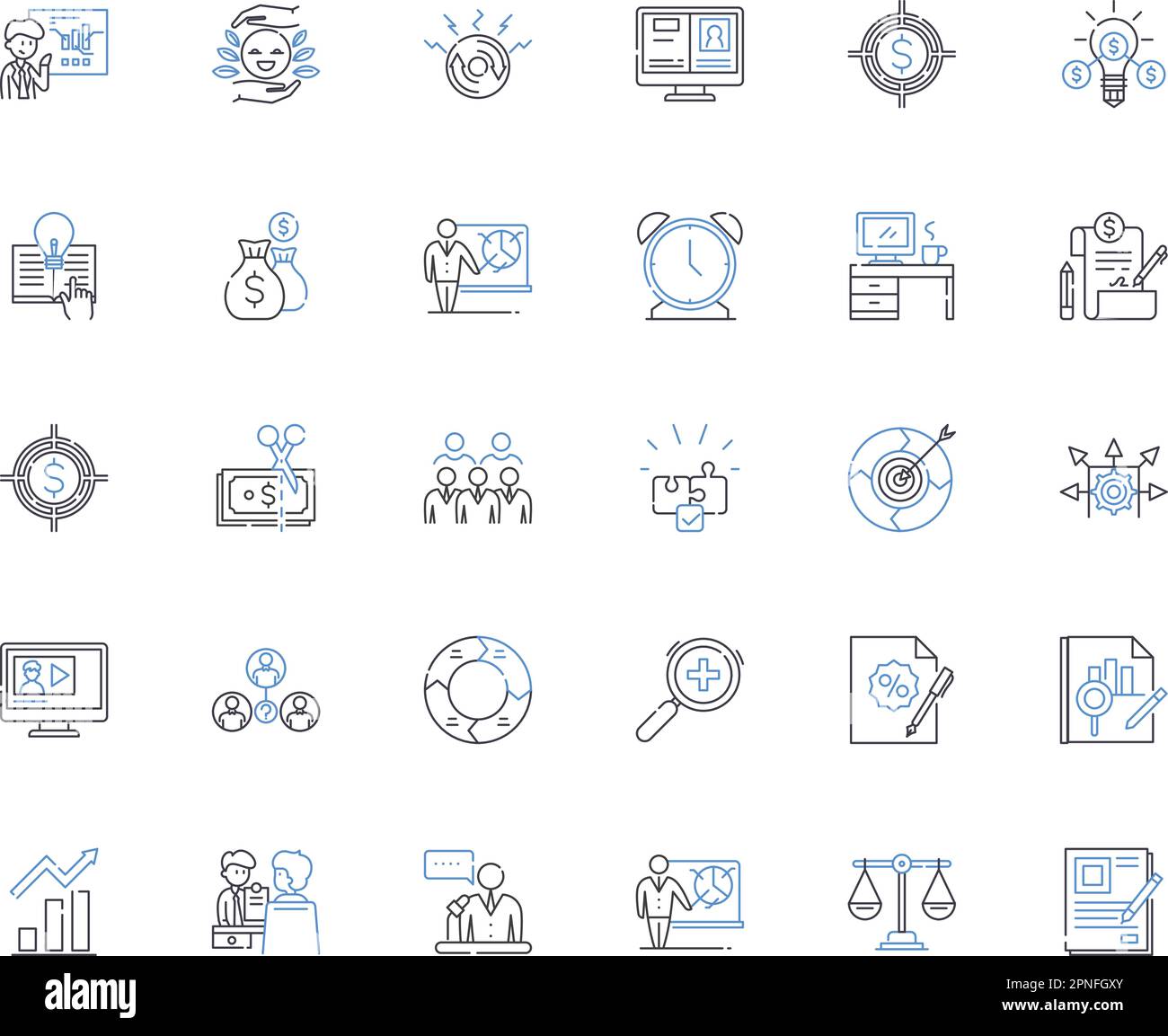 Performance Assessment Line Icons Collection Evaluation Appraisal