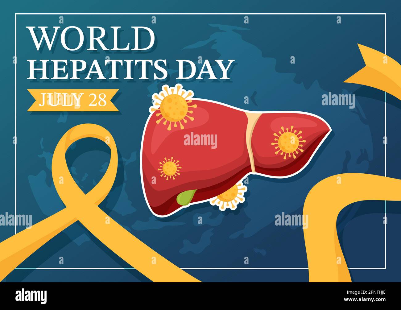 World Hepatitis Day Vector Illustration of Patient Diseased Liver ...
