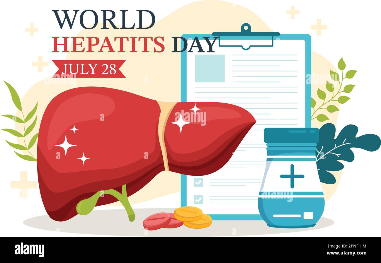 World Hepatitis Day Vector Illustration of Patient Diseased Liver ...