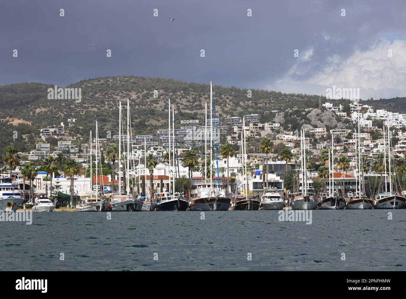 Bodrum,Turkey. 12 March 2023: Sailboats and yachts reflecting on the ...