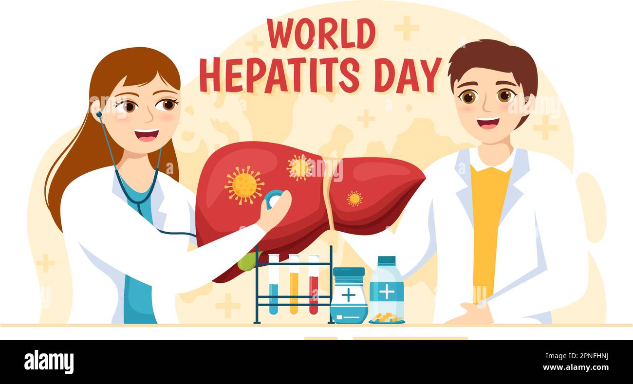 World Hepatitis Day Vector Illustration of Patient Diseased Liver ...