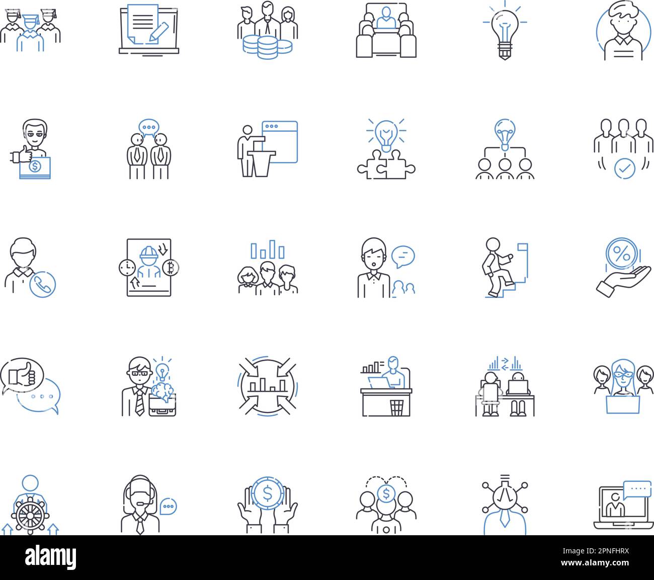 Staff training line icons collection. Development, Coaching, Education ... Staff training line icons collection. Development, Coaching, Education ...