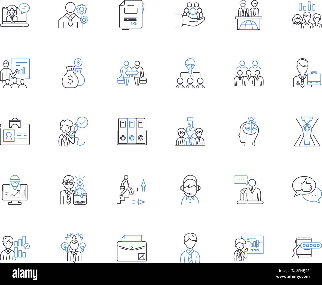 Teamwork skills line icons collection. Collaboration, Coordination ...