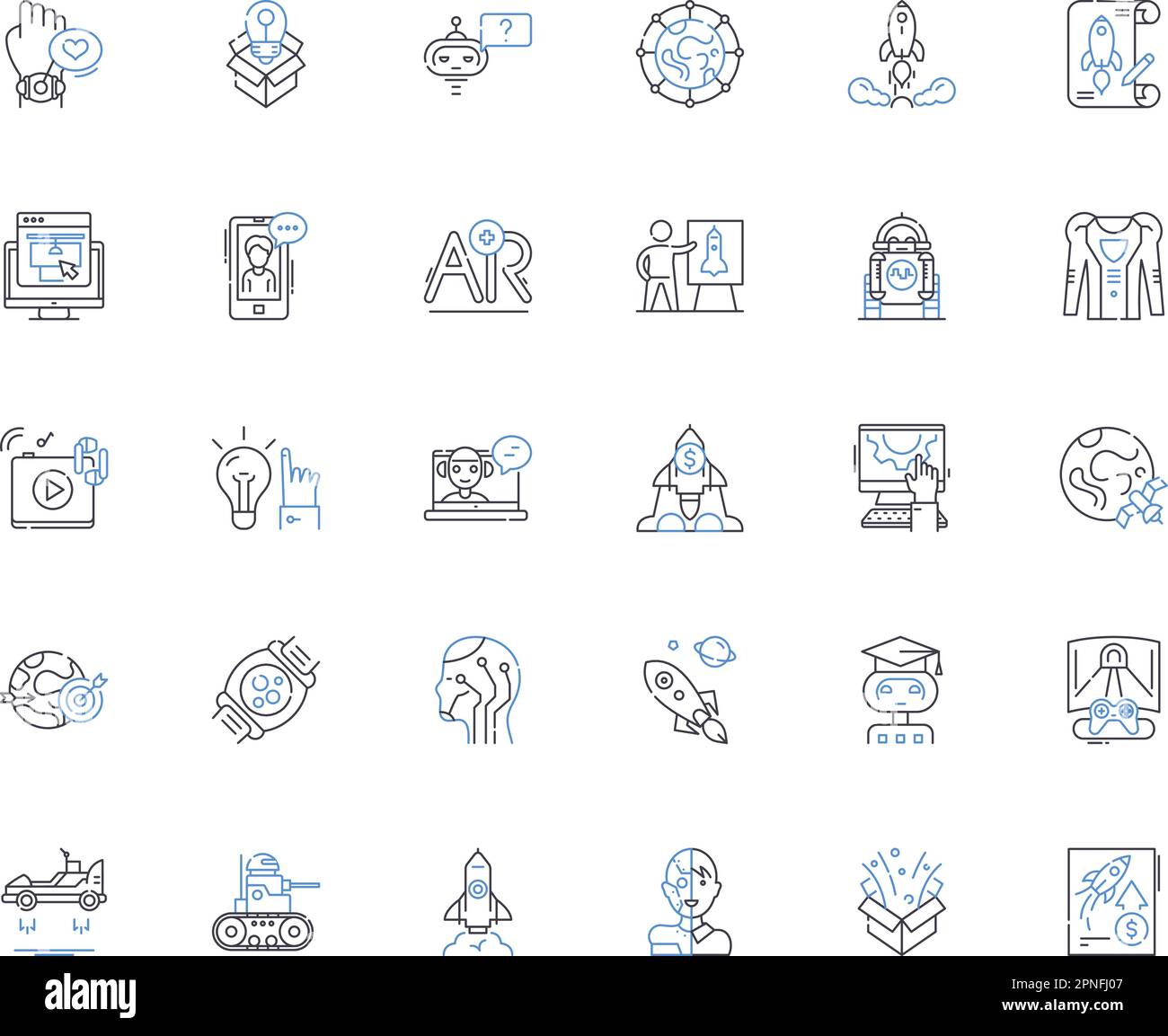 Outlook Future Line Icons Collection Automation Integration Collaboration Personalization