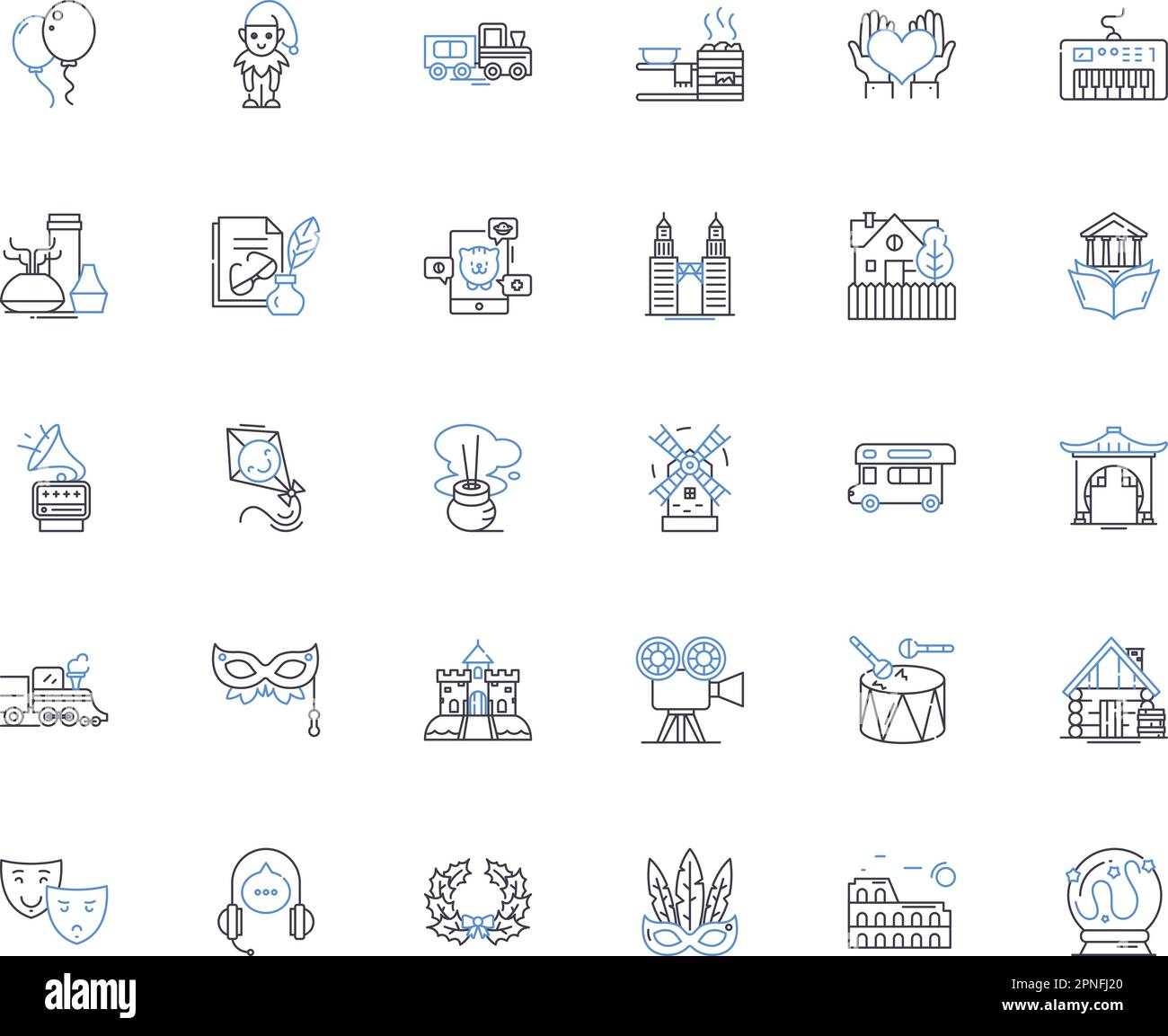 Customs line icons collection. Tariffs, Duties, Imports, Exports ...