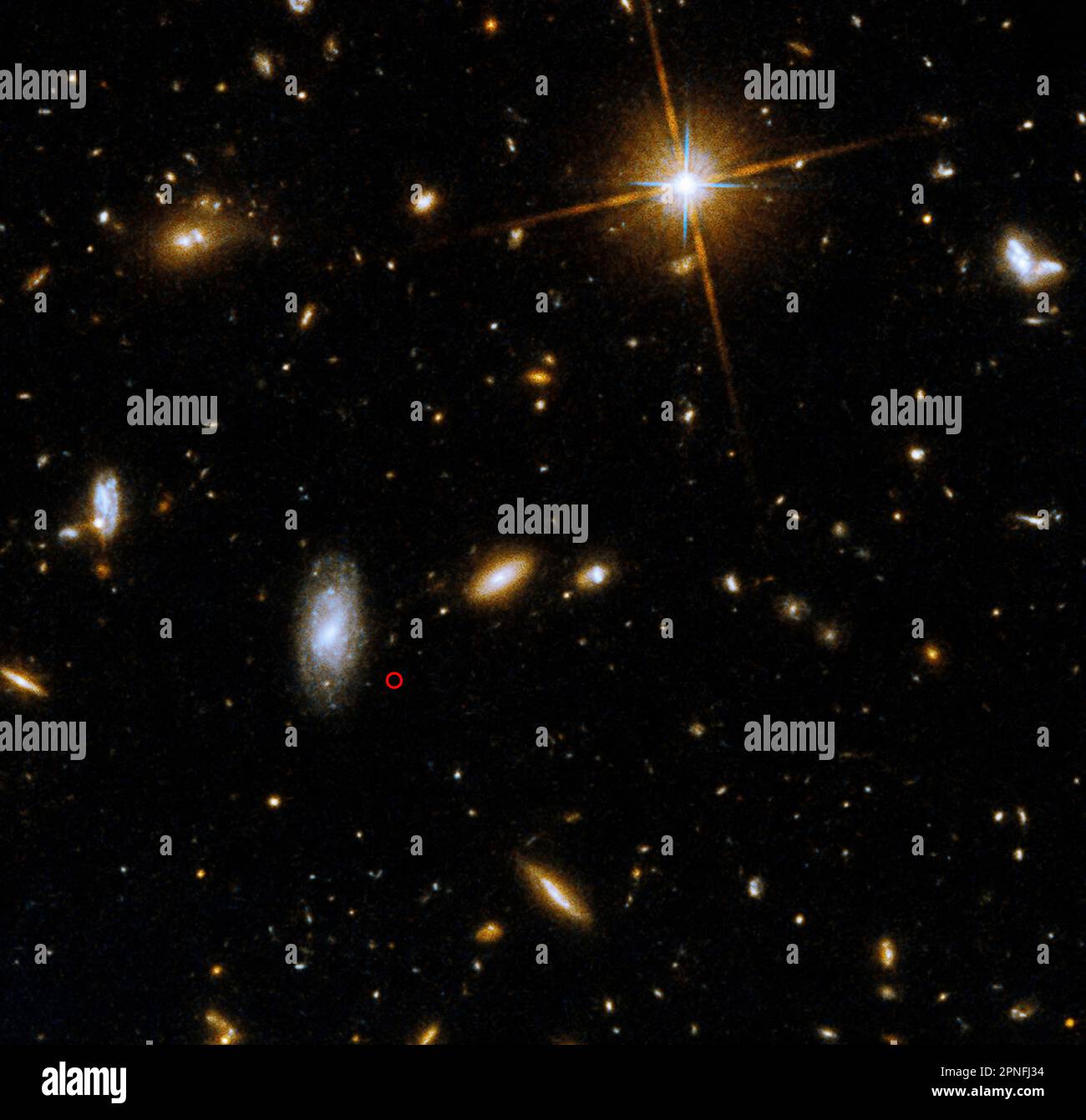 Gamma-ray burst 211211A, Hubble Space Telescope image Stock Photo - Alamy