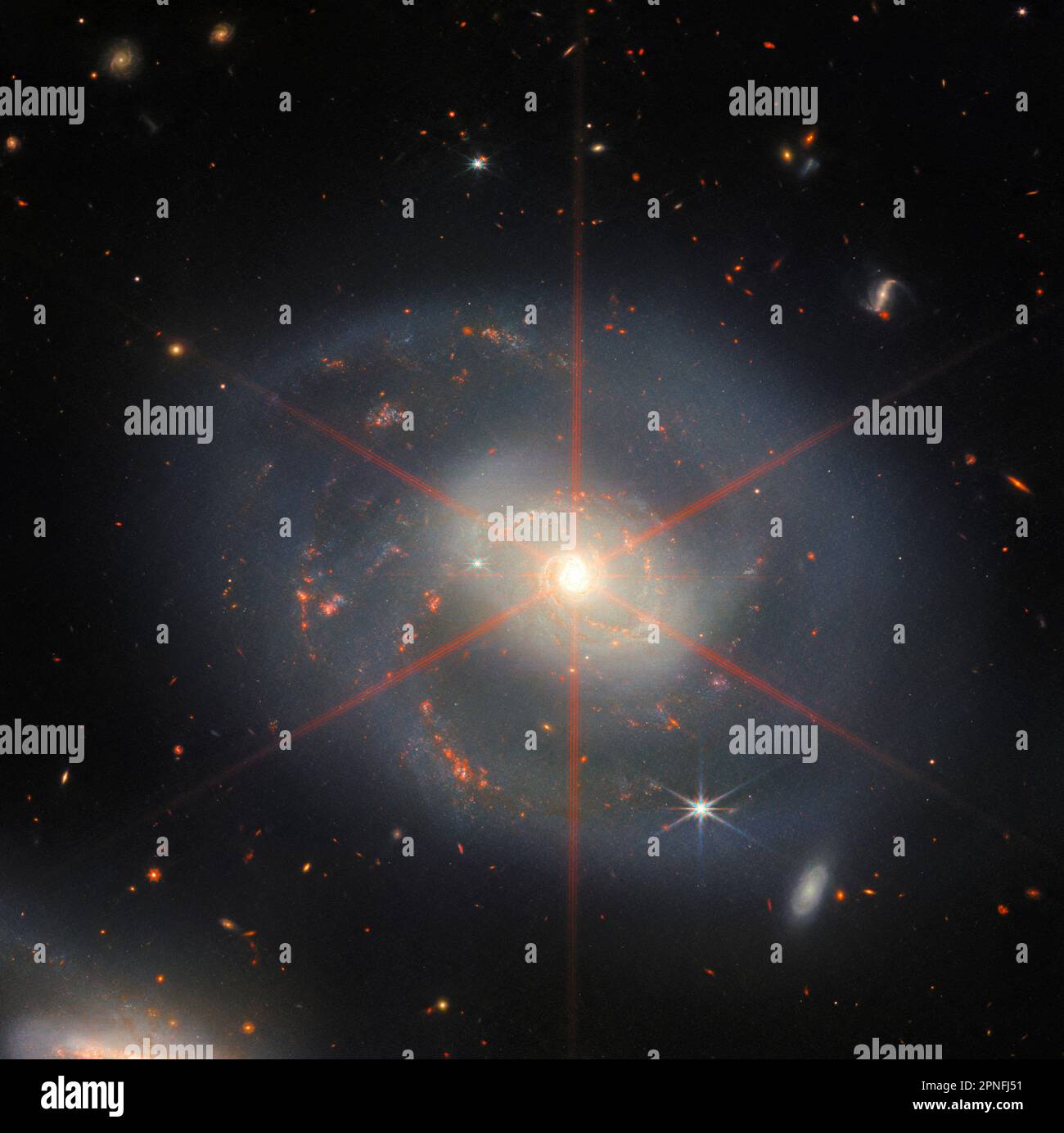 NGC 7469 spiral galaxy, JWST image Stock Photo - Alamy