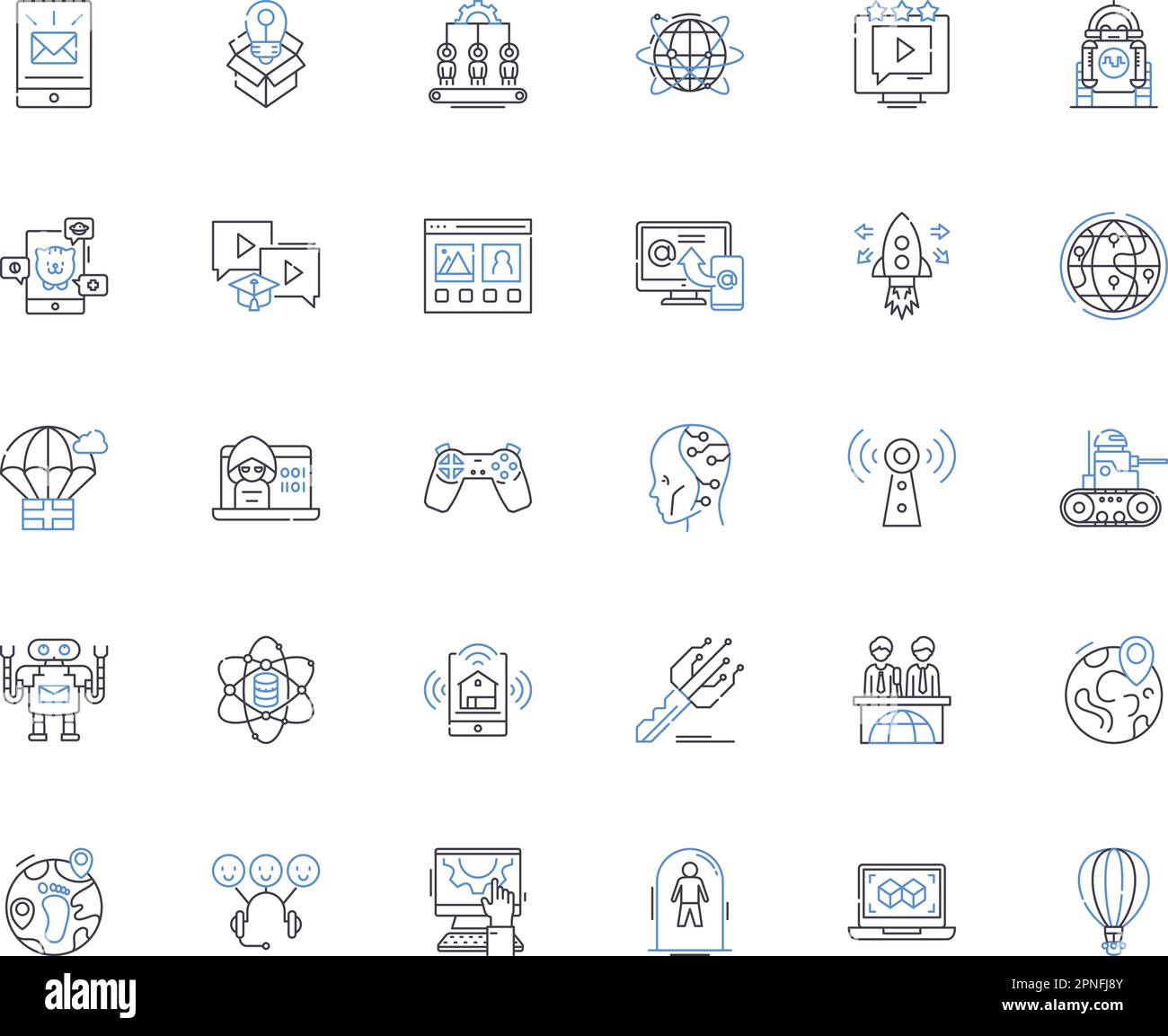 Emerging Trends line icons collection. Innovation, Sustainability, Disruption, Evolution ...