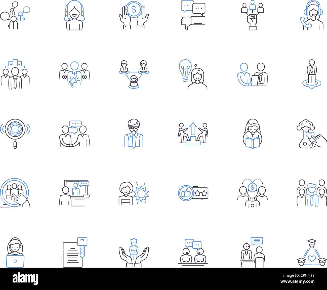 Leadership training line icons collection. Visionary, Empathy ...