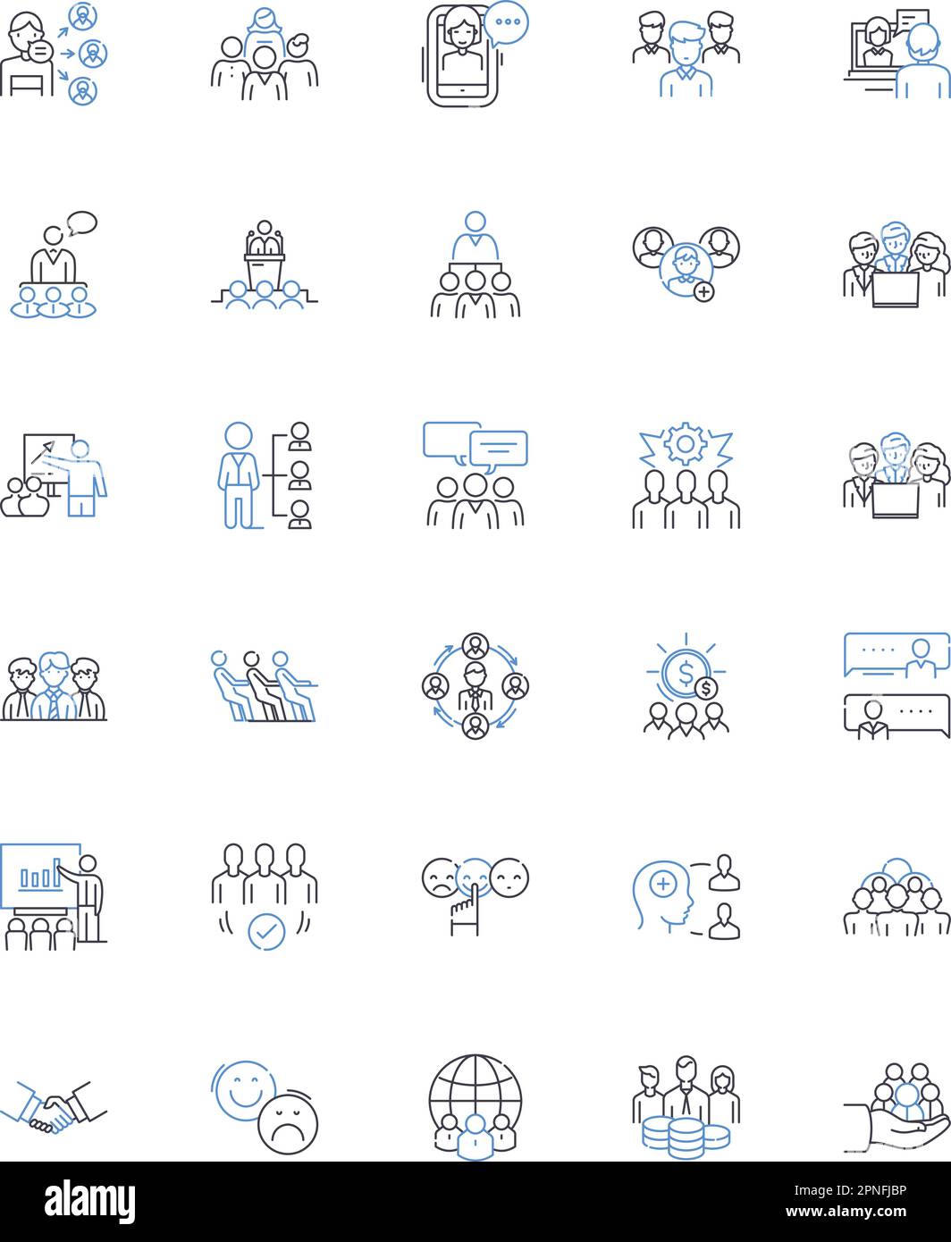 Group Line Icons Collection Unity Diversity Collaboration Synergy Teamwork Support