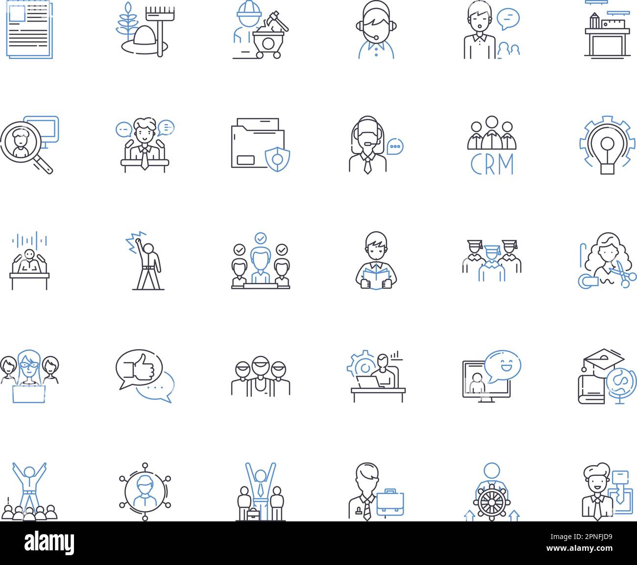 Operational Efficacy Line Icons Collection Efficiency Productivity