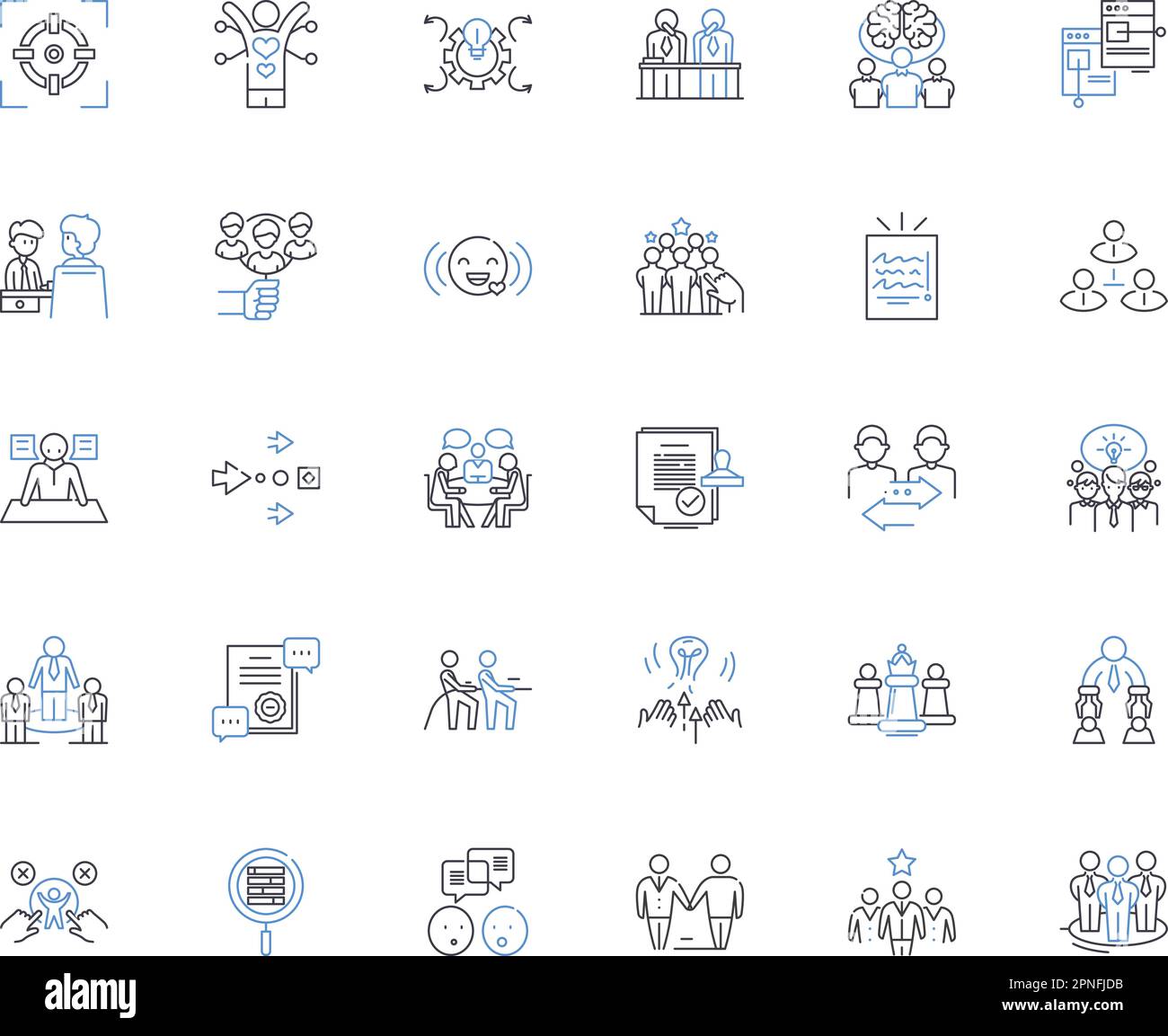 Professional establishment line icons collection. Authority ...