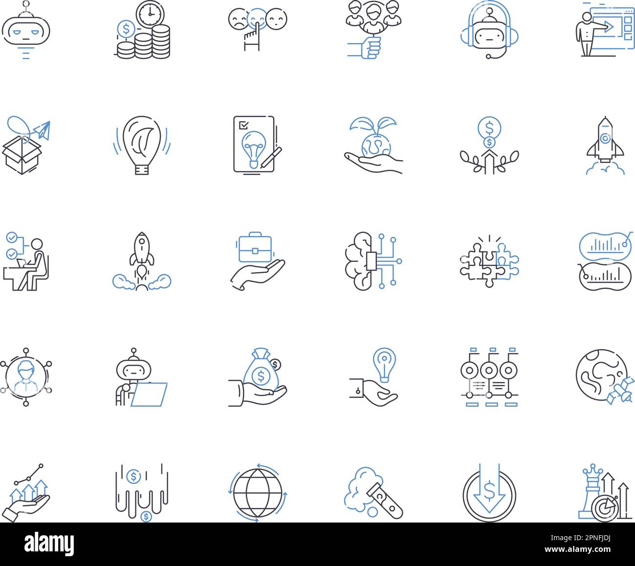 Growth line icons collection. Expansion, Development, Progress, Advancement, Maturation ...