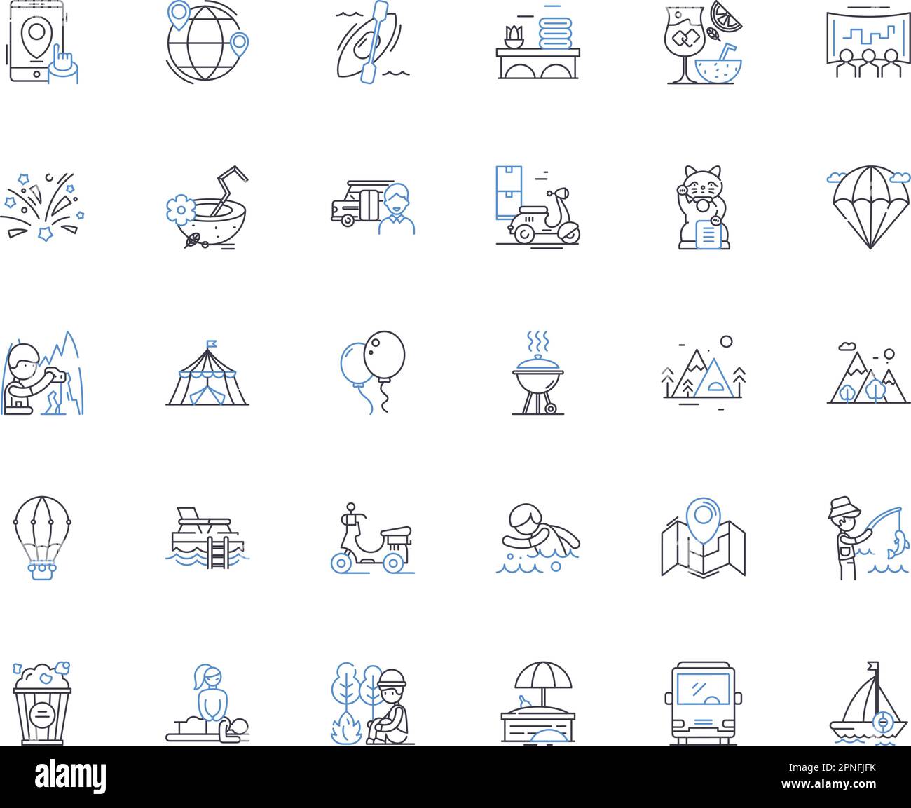 Athletic pursuit line icons collection. Running, Swimming, Cycling ...