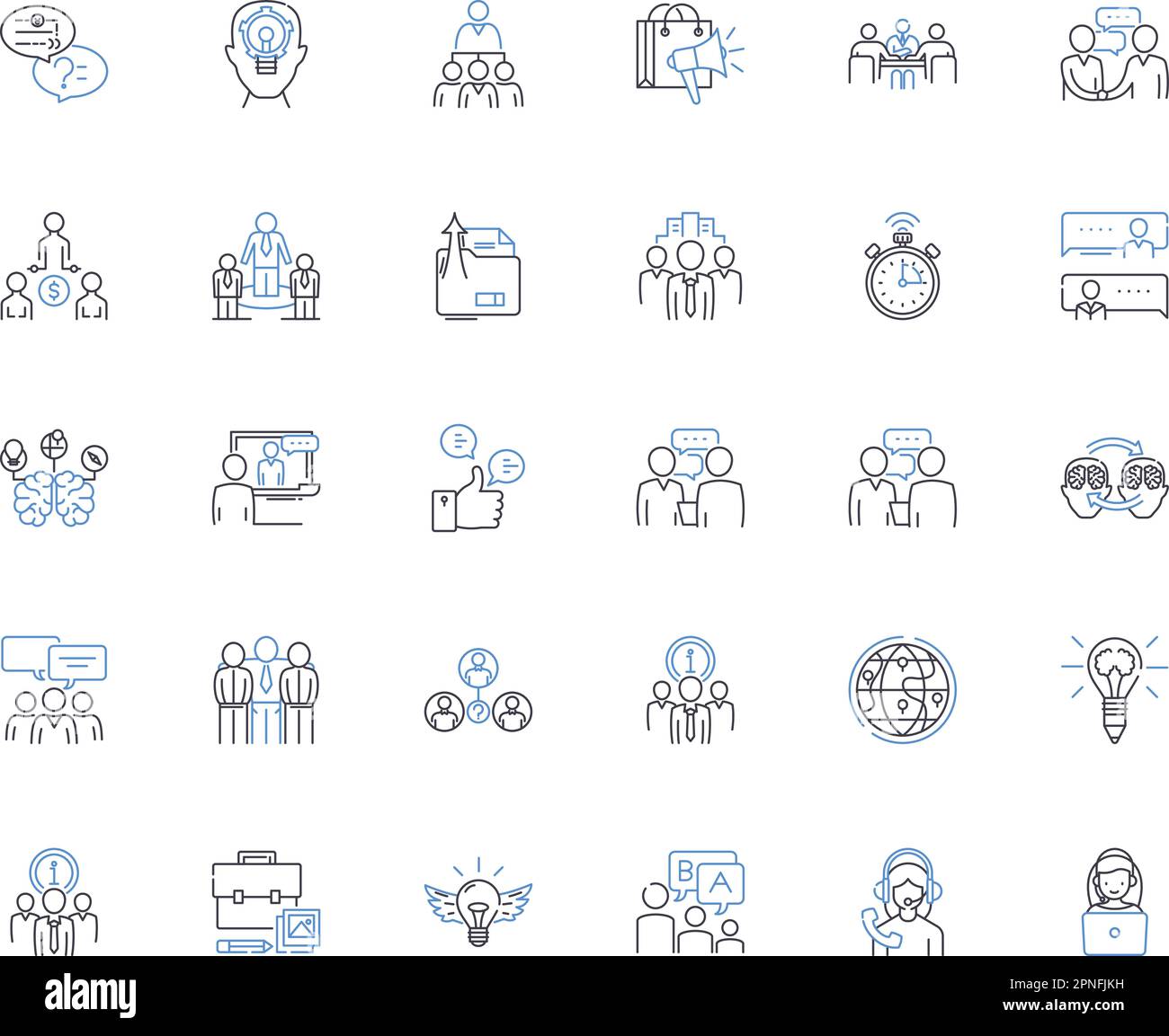 Cooperative Alliance line icons collection. Collaboration, Partnership, Unity, Synergy, Trust ...