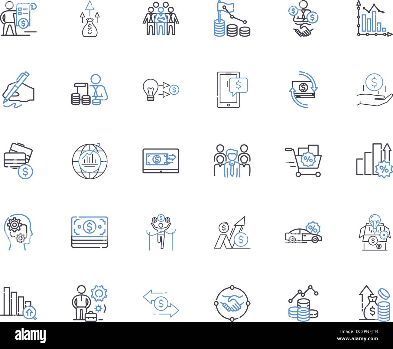 Accumulating wealth line icons collection. Invest, Budget, Assets ...