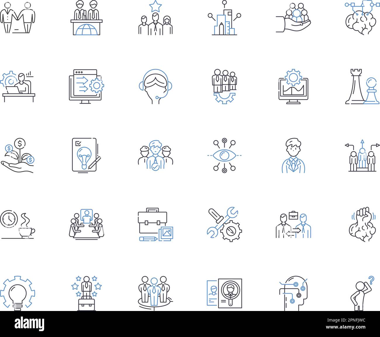 Financial research line icons collection. Analytics, Forecasting, Market, Analysis, Trends, Risk ...