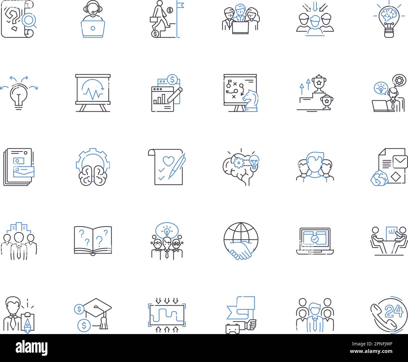 Advertising campaign line icons collection. Strategy, Targeting ...