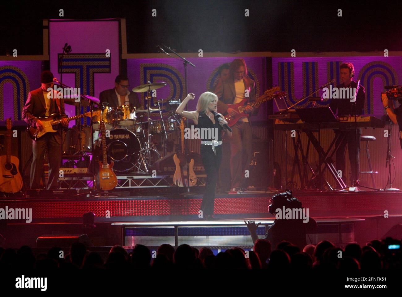 Samantha Fox performs at the Countdown Spectacular, a concert that ...