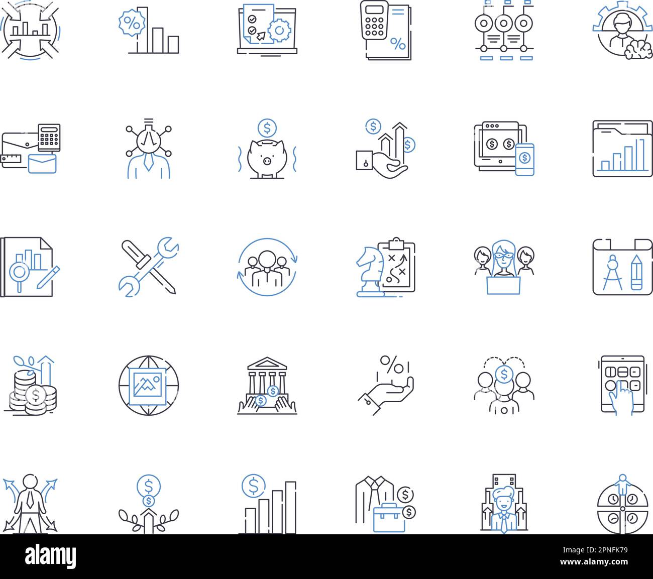 Commercial returns line icons collection. Profitability, Revenue ...