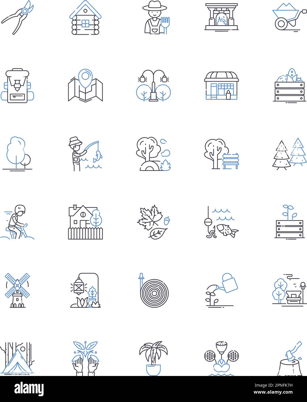 Small town line icons collection. Community, Charm, Close-knit, Quiet ...