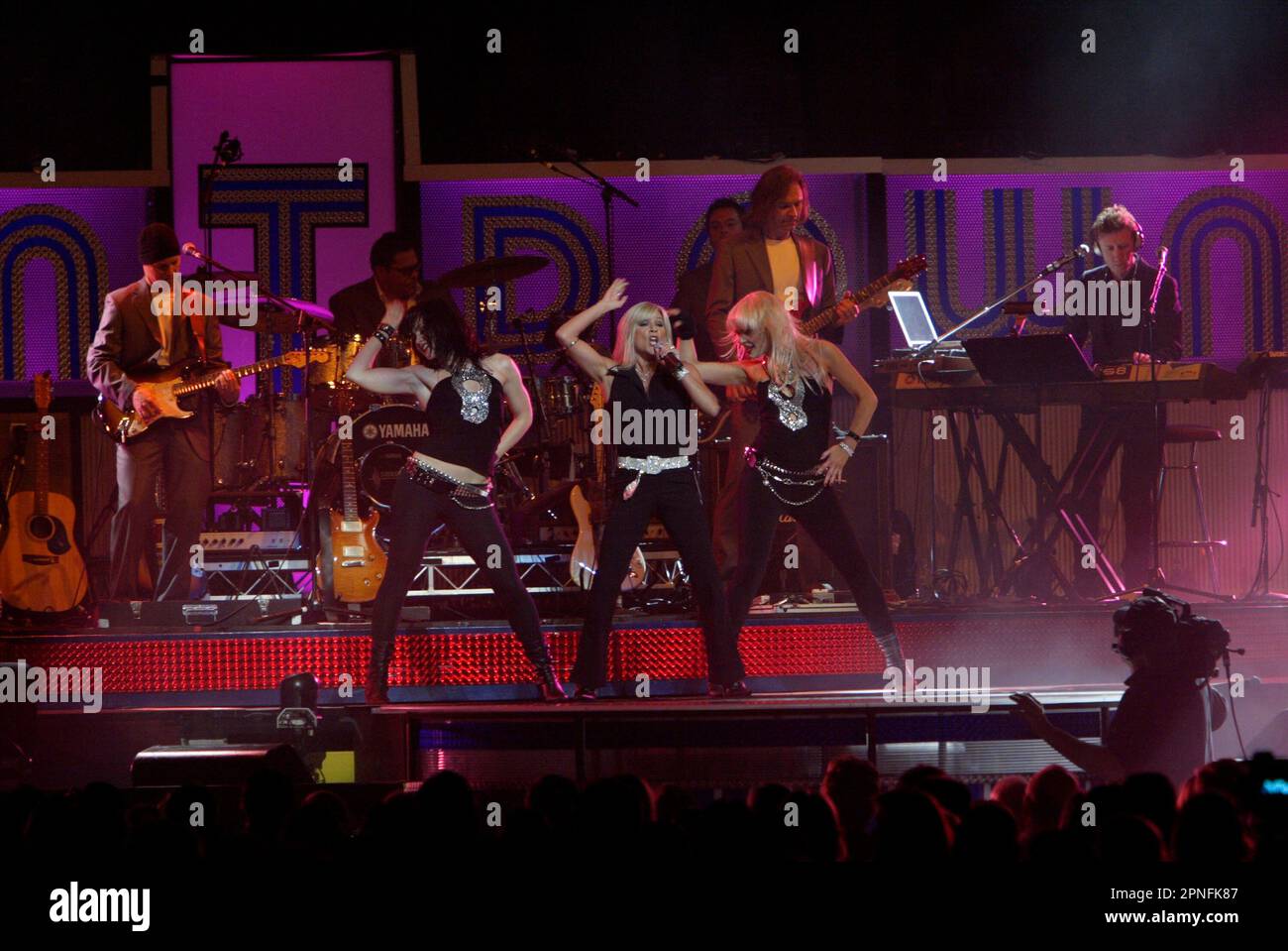 Samantha Fox performs at the Countdown Spectacular, a concert that ...