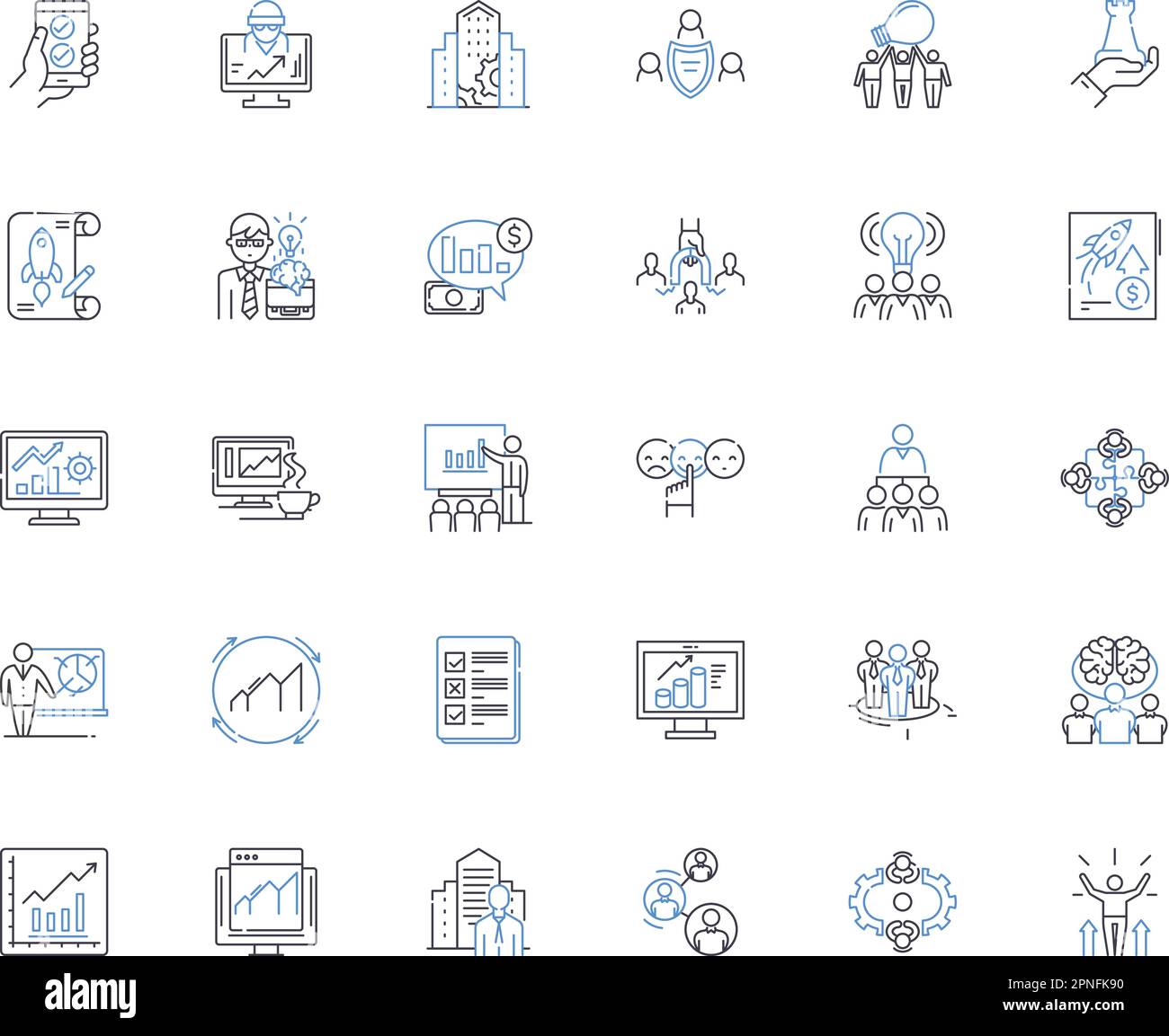 Economic boom line icons collection. Flourishing, Thriving, Progressing ...