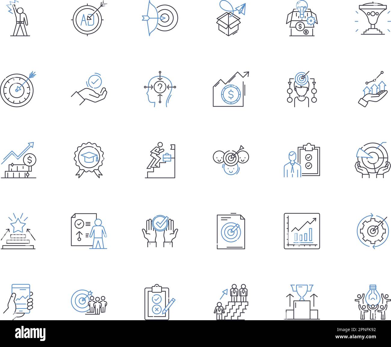 Ambitions line icons collection. Success, Dreams, Goals, Aspirations ...