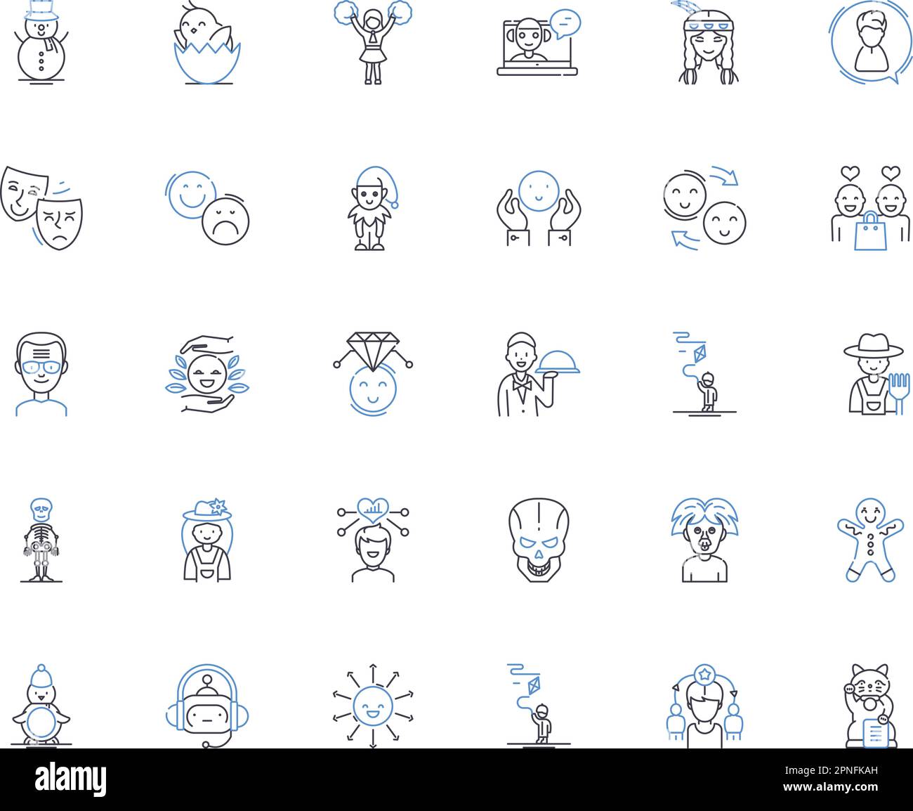Amusing people line icons collection. Comedians, Jesters, Pranksters ...