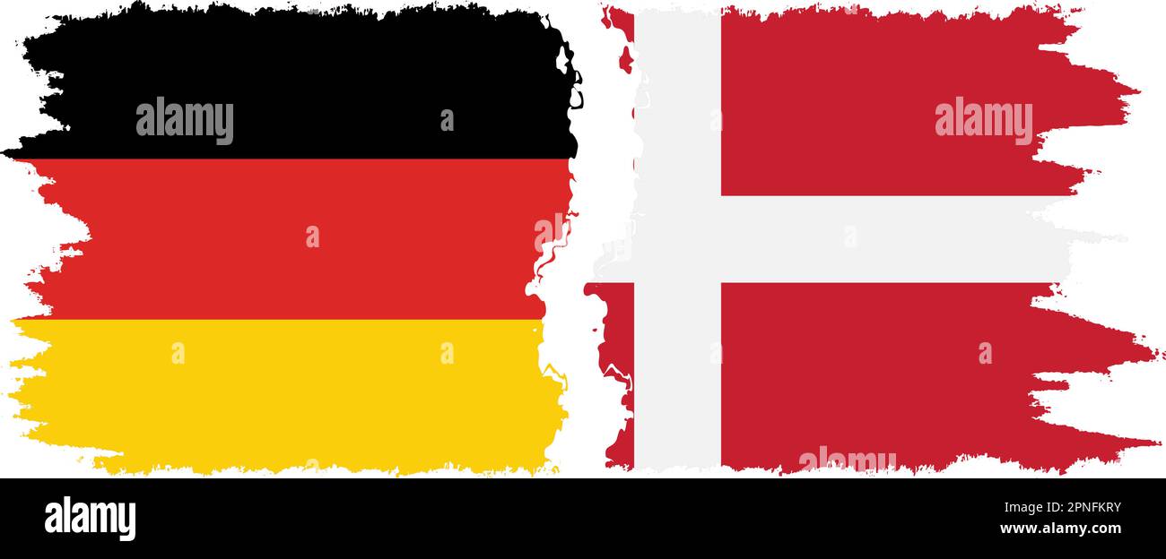 Denmark and Germany grunge flags connection, vector Stock Vector Image ...