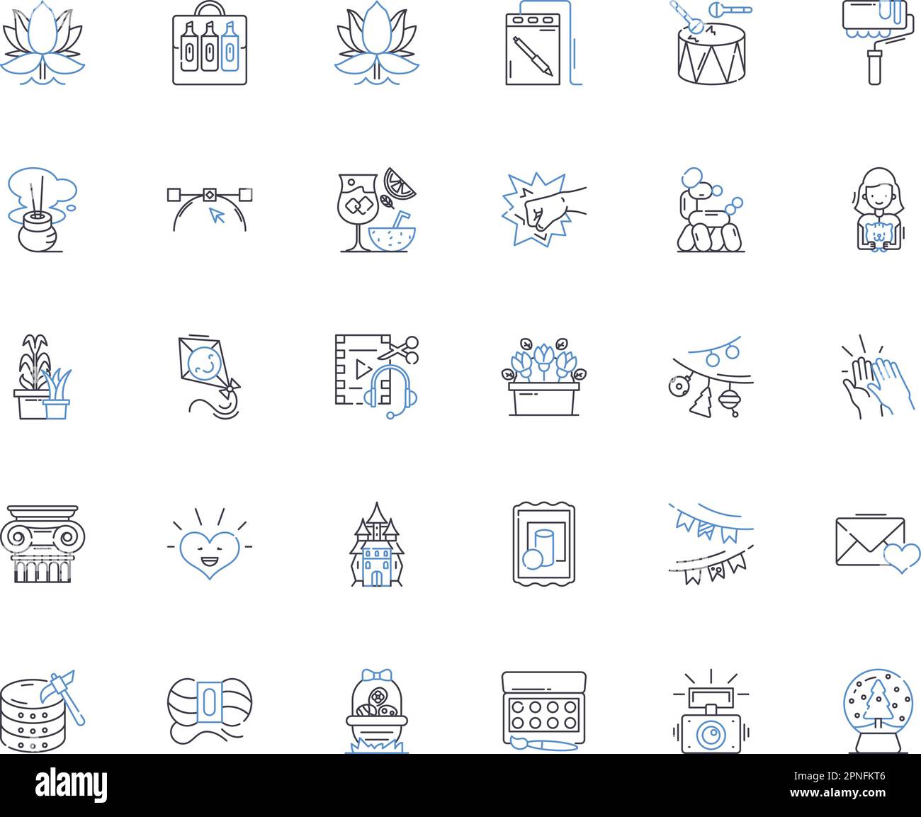 Artistic hobby line icons collection. Painting, Sculpting, Drawing, Sketching, Pottery ...