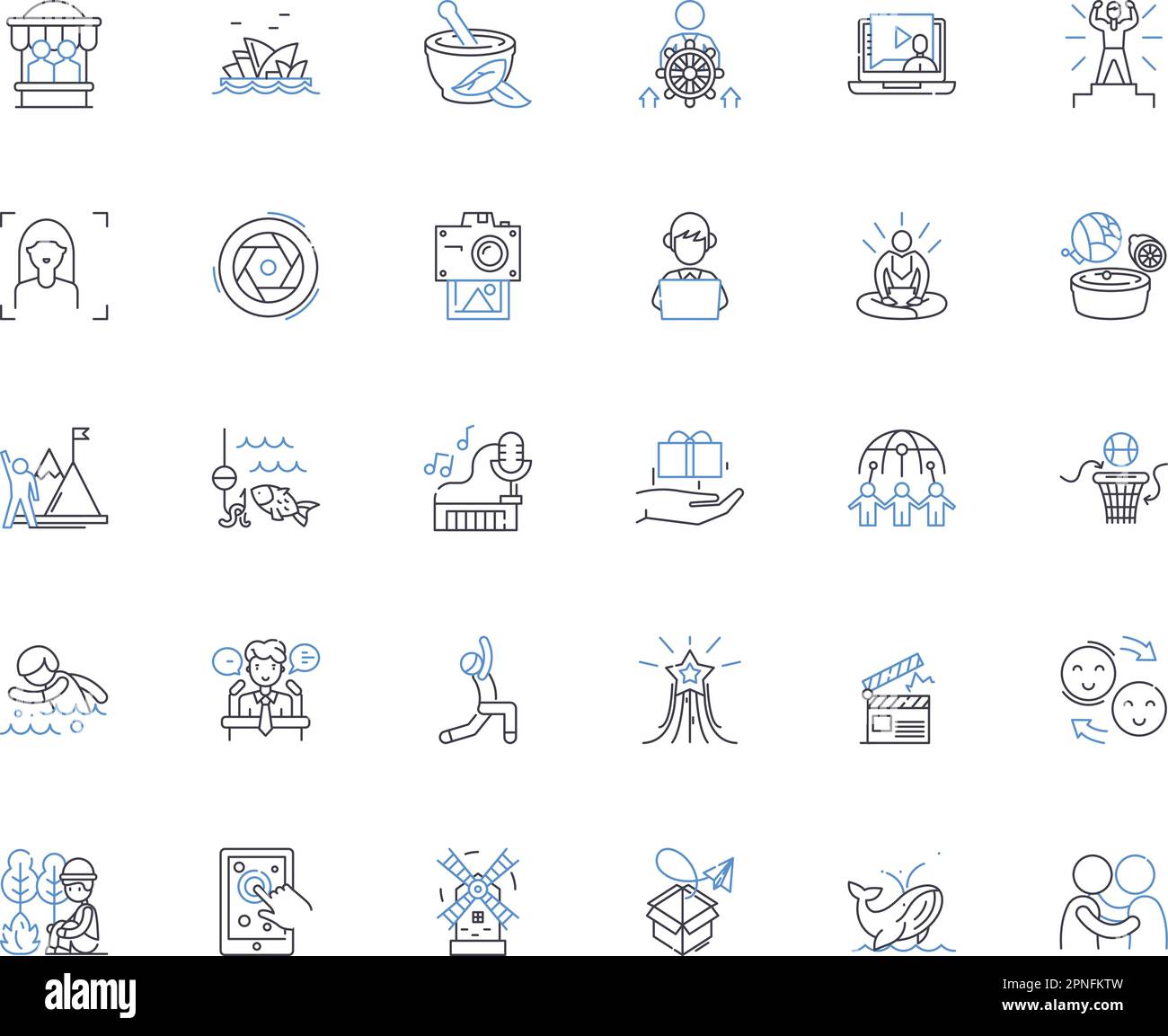 Cultural excursions line icons collection. Museums, Galleries ...