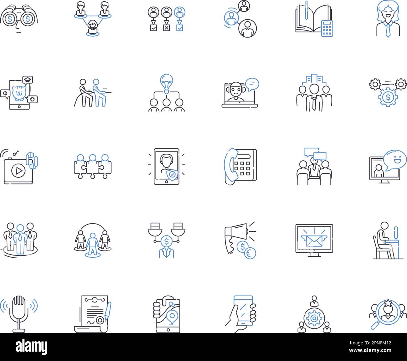 Social responsibility line icons collection. Philanthropy ...
